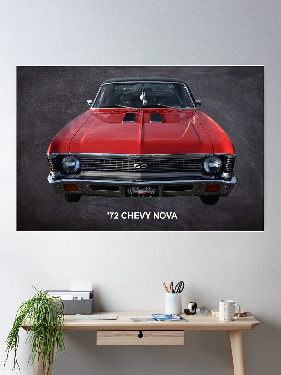 Kna Prints - 1972 Red Chevy Nova Ss Poster, UNFRAMED-12x18 - Walmart.com