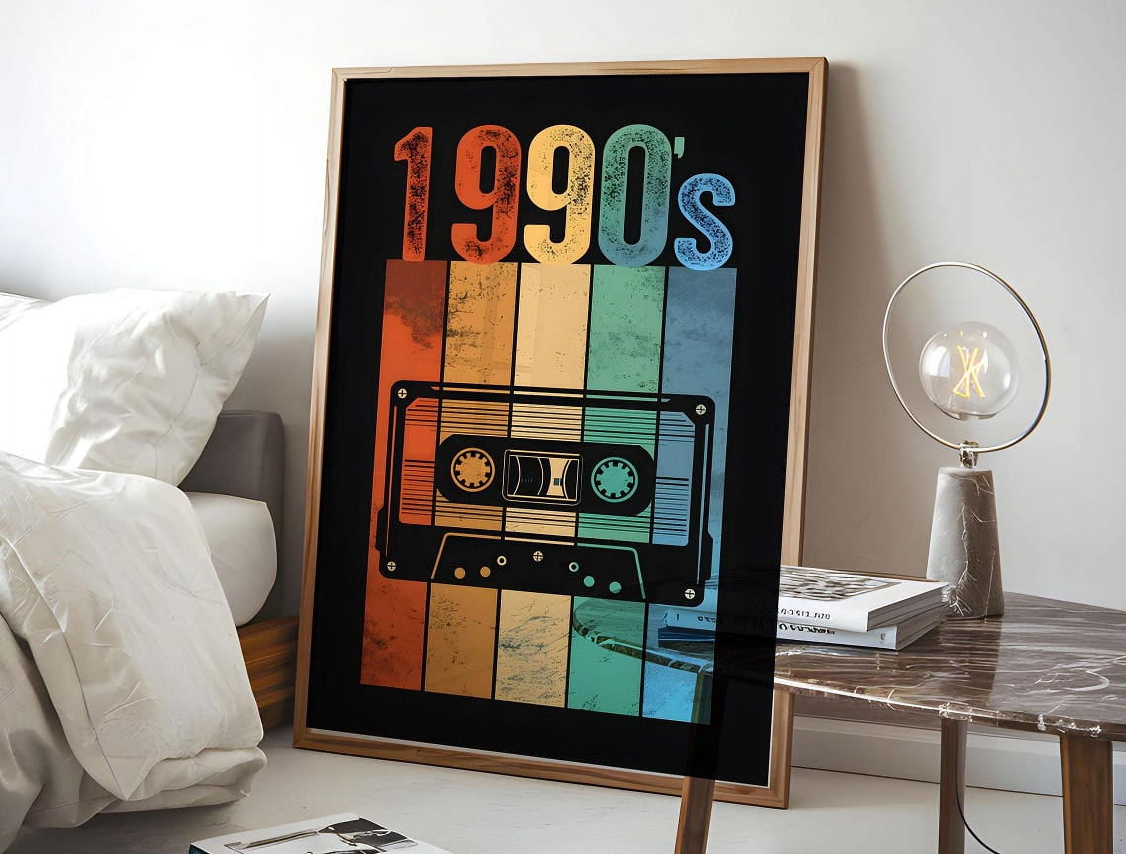 Kna Prints - 1990Â€™S Retro Tape Framed Poster - Vintage Style Wall Art ...