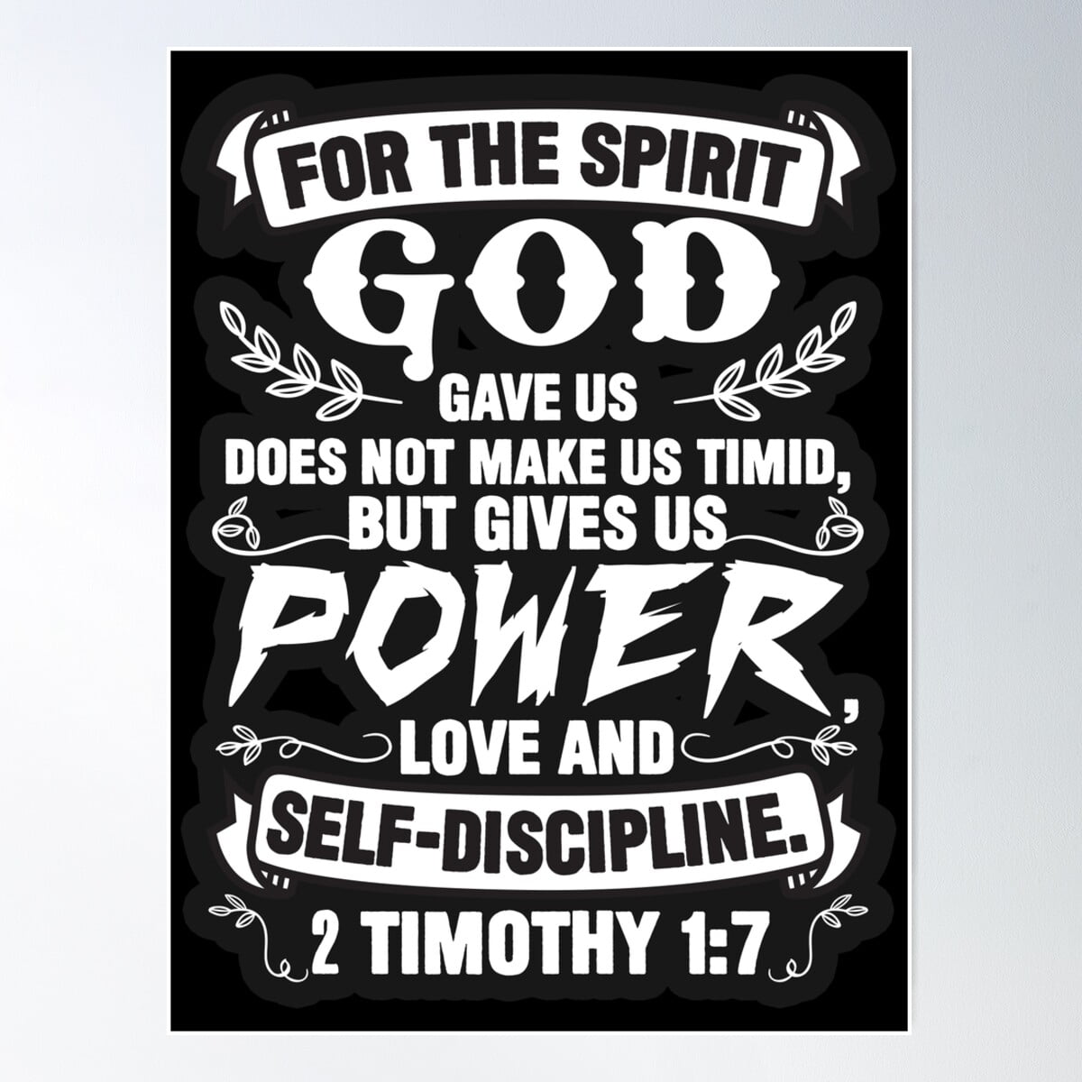 Kna Prints - 2 Timothy 1:7 Poster Wall Art, Modern Wall Decor For ...