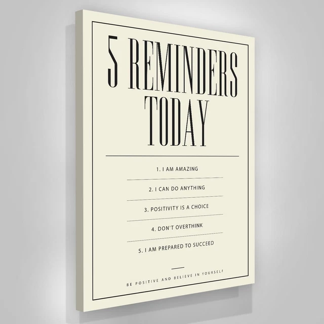 Kna Prints - 5 Reminders Today Motivational, Wall Art Print For Home ...
