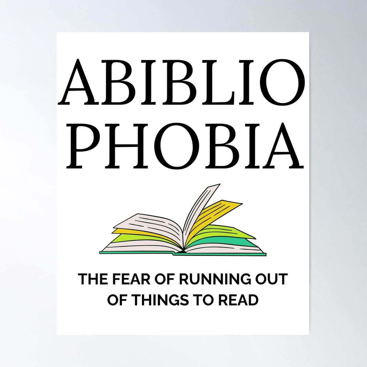Kna Prints - Abibliophobia Definition For Bibliophiles - Book Lover ...