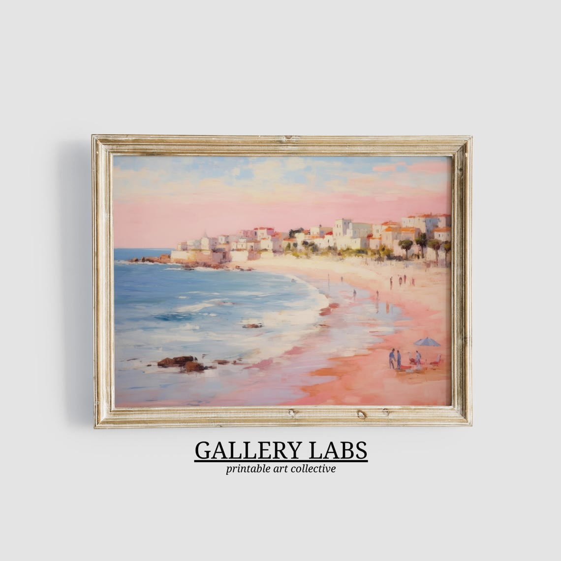 Kna Prints - Abstract Coastal Painting Wall Art Vintage Pink Beach ...