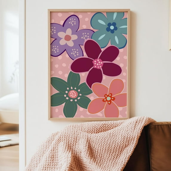 Kna Prints - Abstract Flowers Print, Colorful Floral Poster, Feminine ...