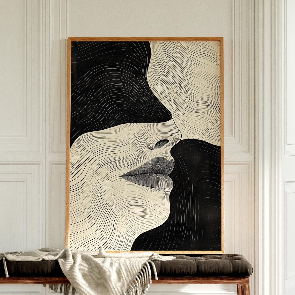 Kna Prints - Abstract Modern Black And White Woman Silhouette Poster ...