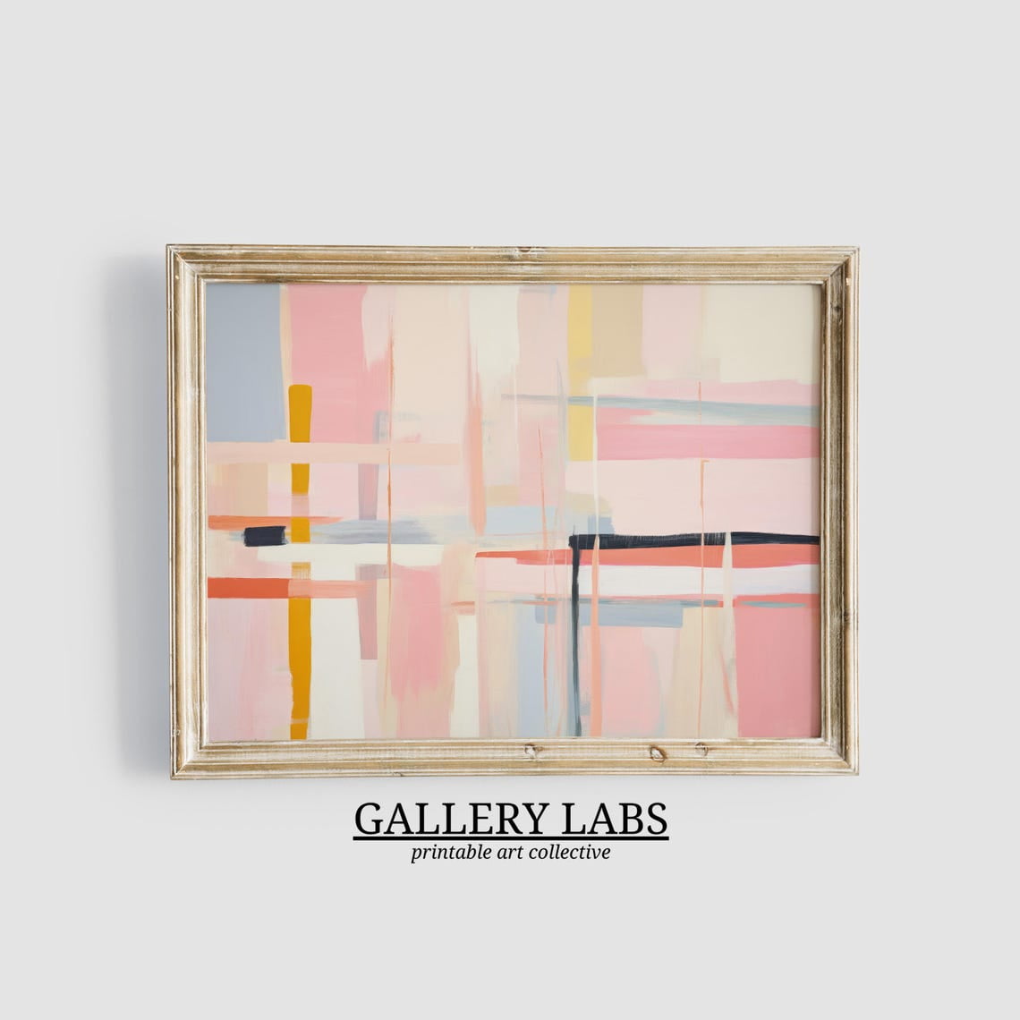 Kna Prints - Abstract Pink Painting Modern Retro Print Colourful Dorm ...