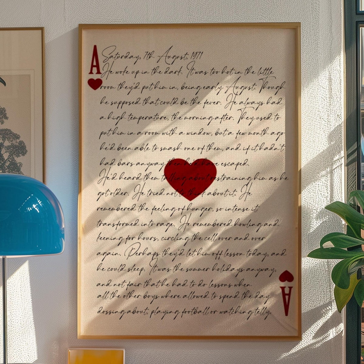 Kna Prints - Ace Of Heart Poster, Vintage Wall Art, Aesthetic Apartment ...