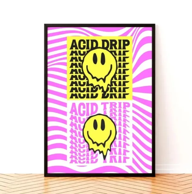 Kna Prints - Acid House 90'S Rave Inspired Poster | Ecstasy | Mushrooms ...