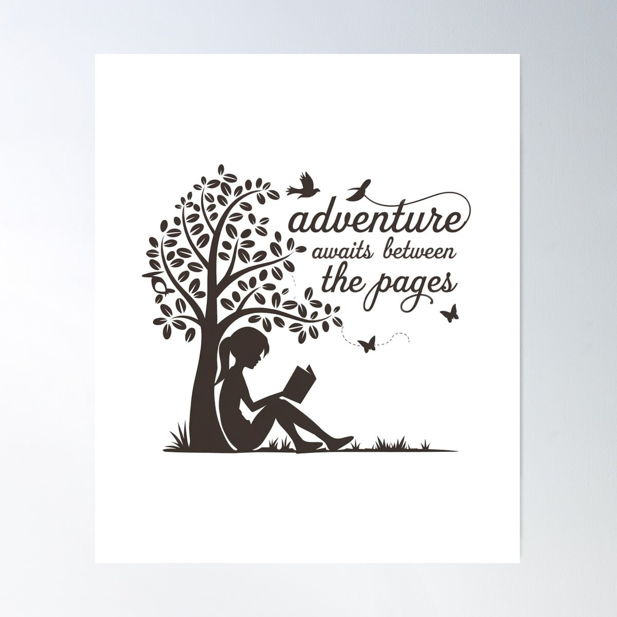 Kna Prints - Adventure Awaits Between The Pages Poster , UNFRAMED-12x18 ...
