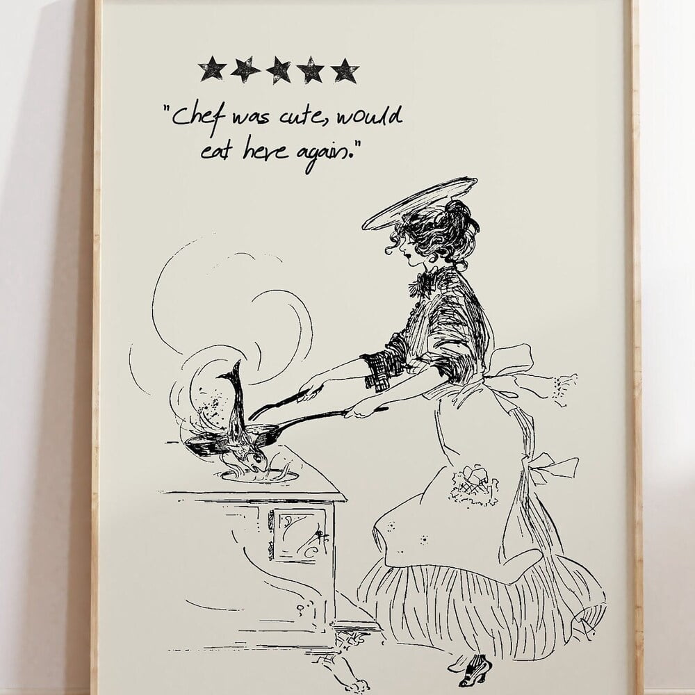 Kna Prints - Aesthetic Kitchen Decor Cute Cooking Art Kitchen Wall ...
