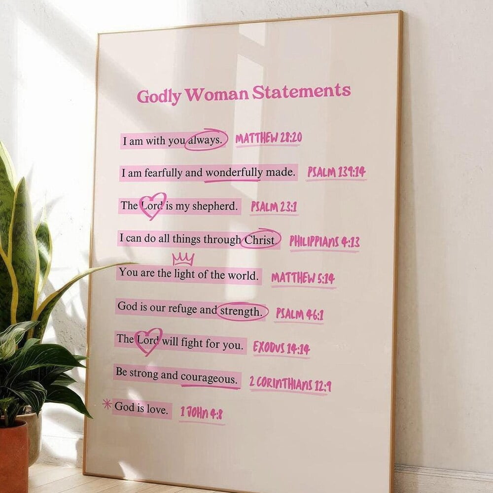 Kna Prints - Affirmation Bible Verses Wall Art Christian Girl Gifts ...