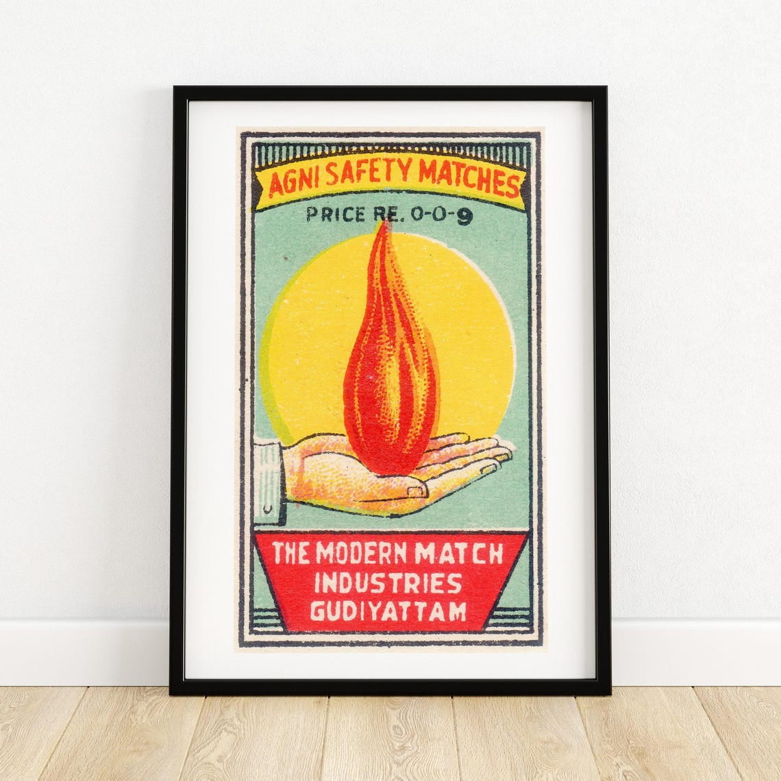 Kna Prints - Agni Safety Matches Poster Art Vintage Indian Ephemera Mid ...