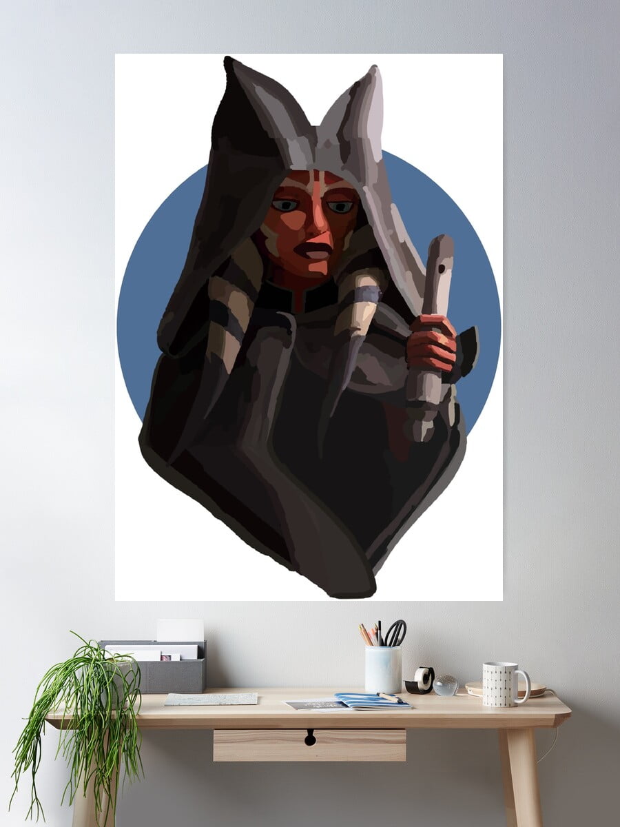 Kna Prints - Ahsoka Tano Portrait Blue Background Poster , UNFRAMED ...