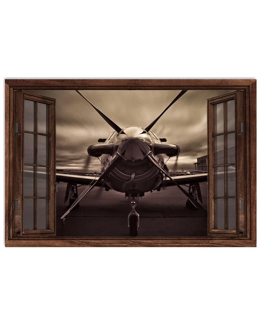 Kna Prints - Aircraftront Window Poster For Home Decor, Living Room ...