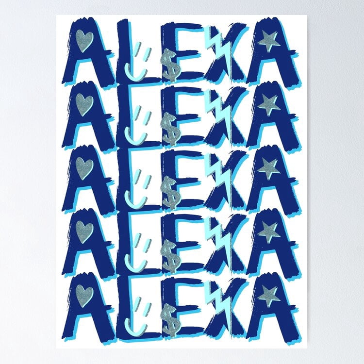 Kna Prints - Alexa Name - Blue Poster, UNFRAMED-18x24 - Walmart.com