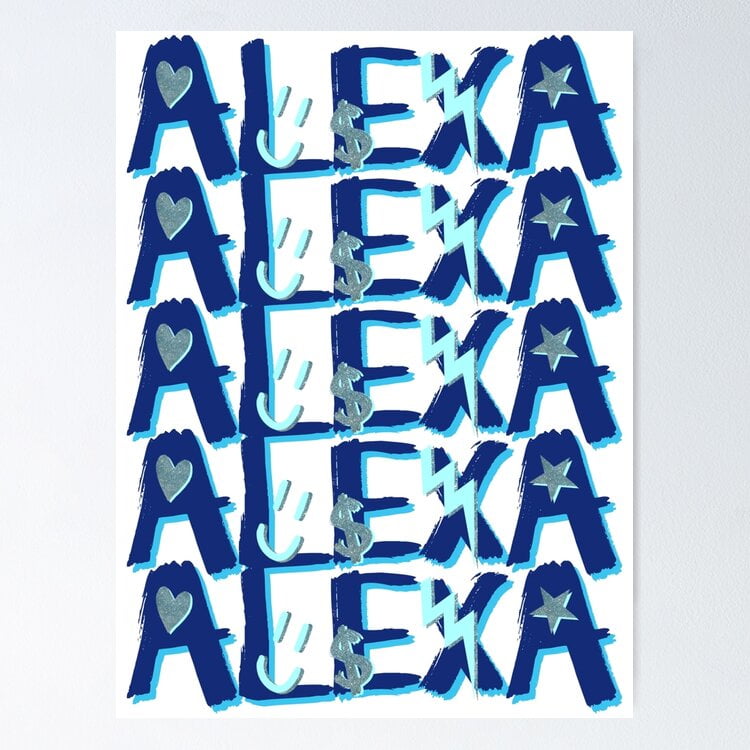 Kna Prints - Alexa Name - Blue Poster, UNFRAMED-8x12 - Walmart.com