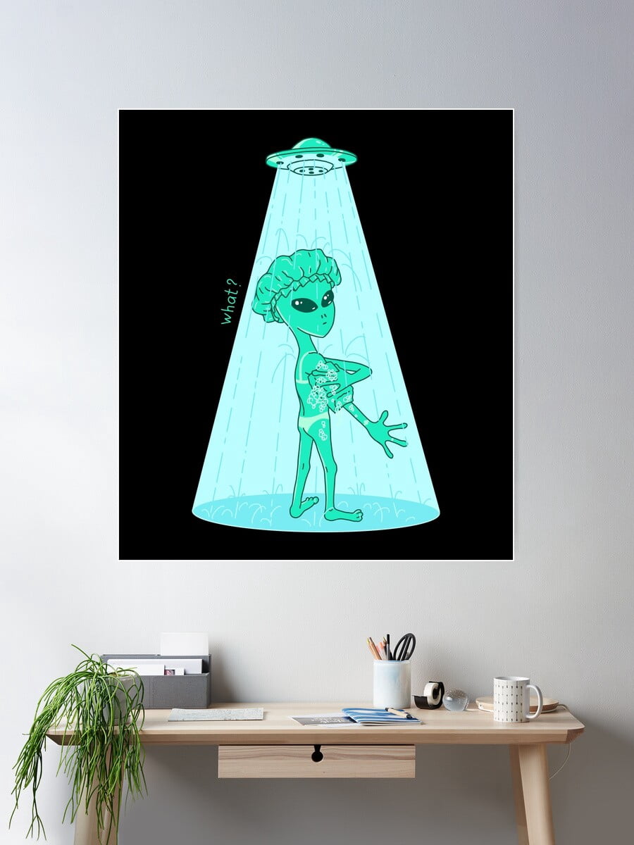Kna Prints - Alien In The Shower Poster Wall Art, Modern Wall Decor For ...