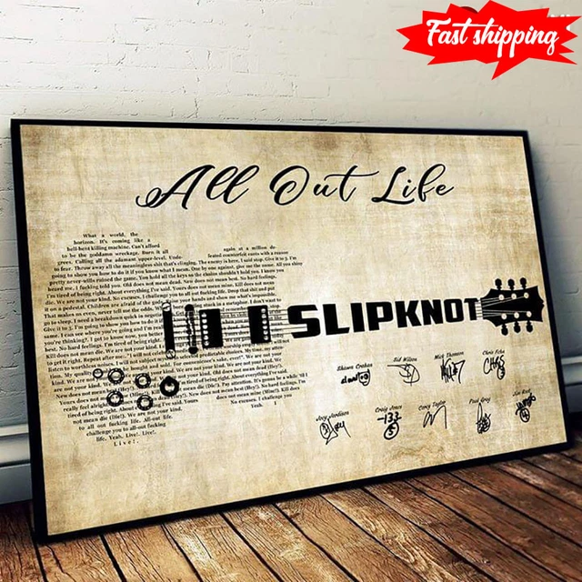 Kna Prints - All Out Life Lyrics With Guitar Typography And Slipknot ...