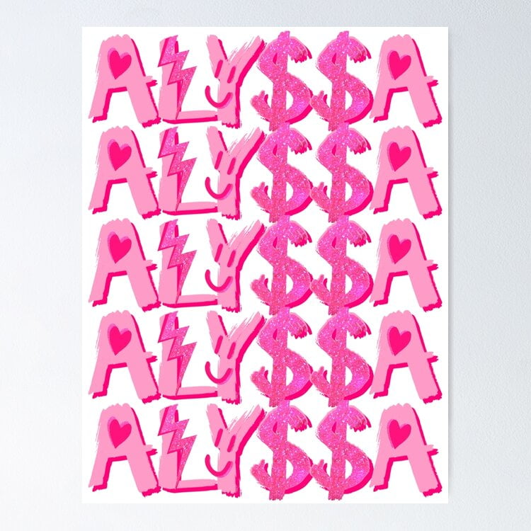 Kna Prints - Alyssa Name Poster, UNFRAMED-12x18 - Walmart.com