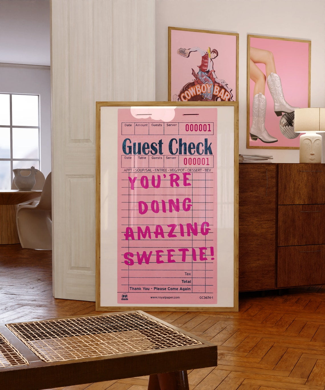 Kna Prints - You'Re Doing Amazing Sweetie Guest Check Poster Dorm Decor, Funky Wall Art Retro ...