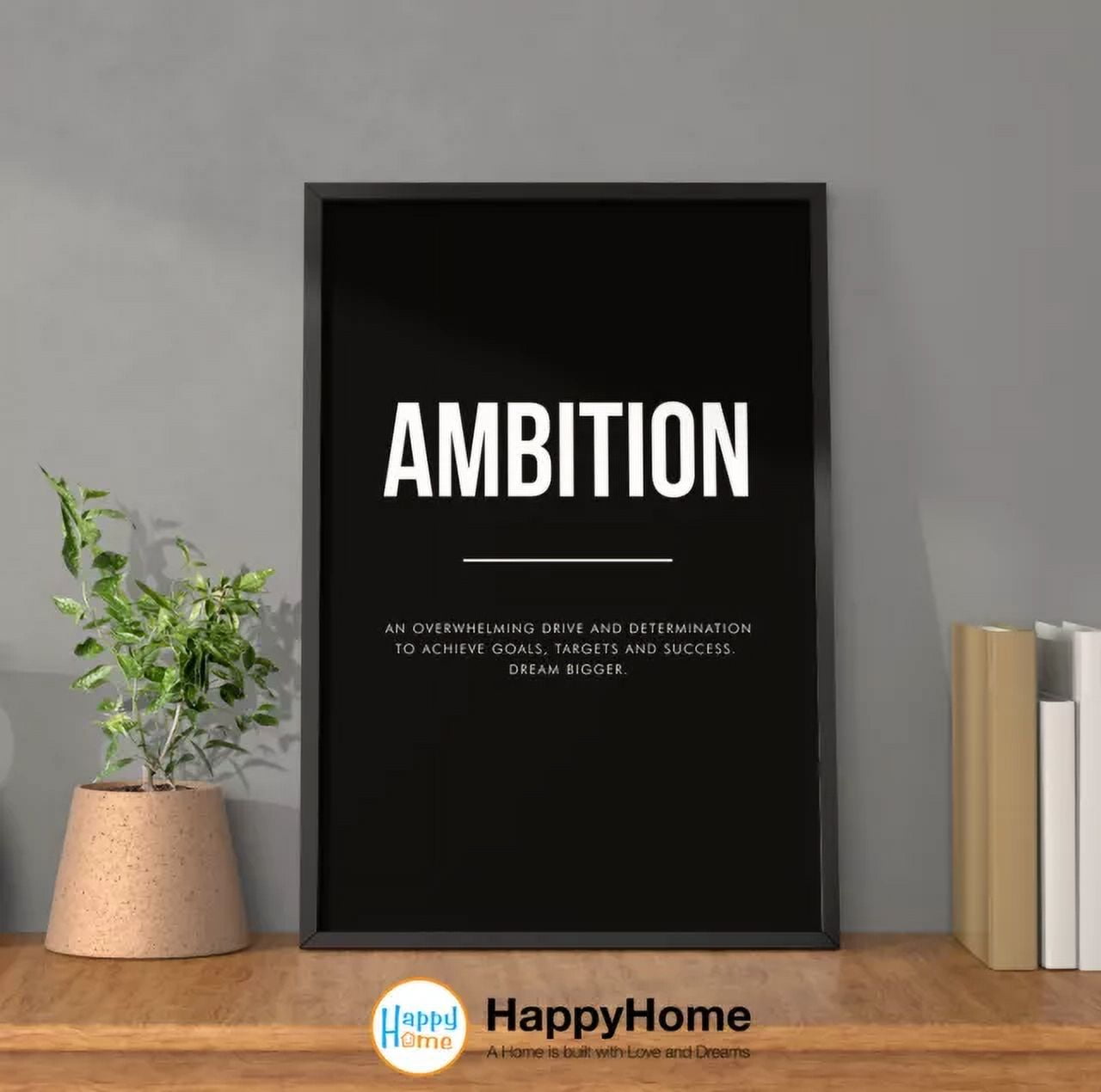 Kna Prints - Ambition Definition Wall Art Motivational Inspirational Poster Office Decor - Kir ...