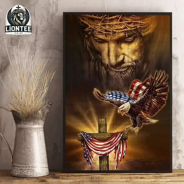 Kna Prints - American Eagle Christian Cross Jesus Christ Us ...