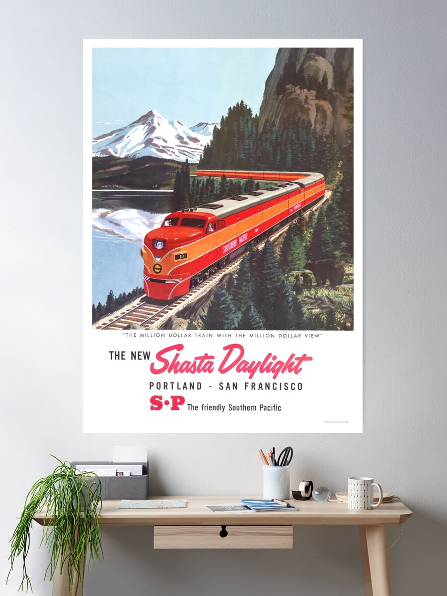 Kna Prints - American Train Shasta Daylight Poster Art Poster Wall Art ...