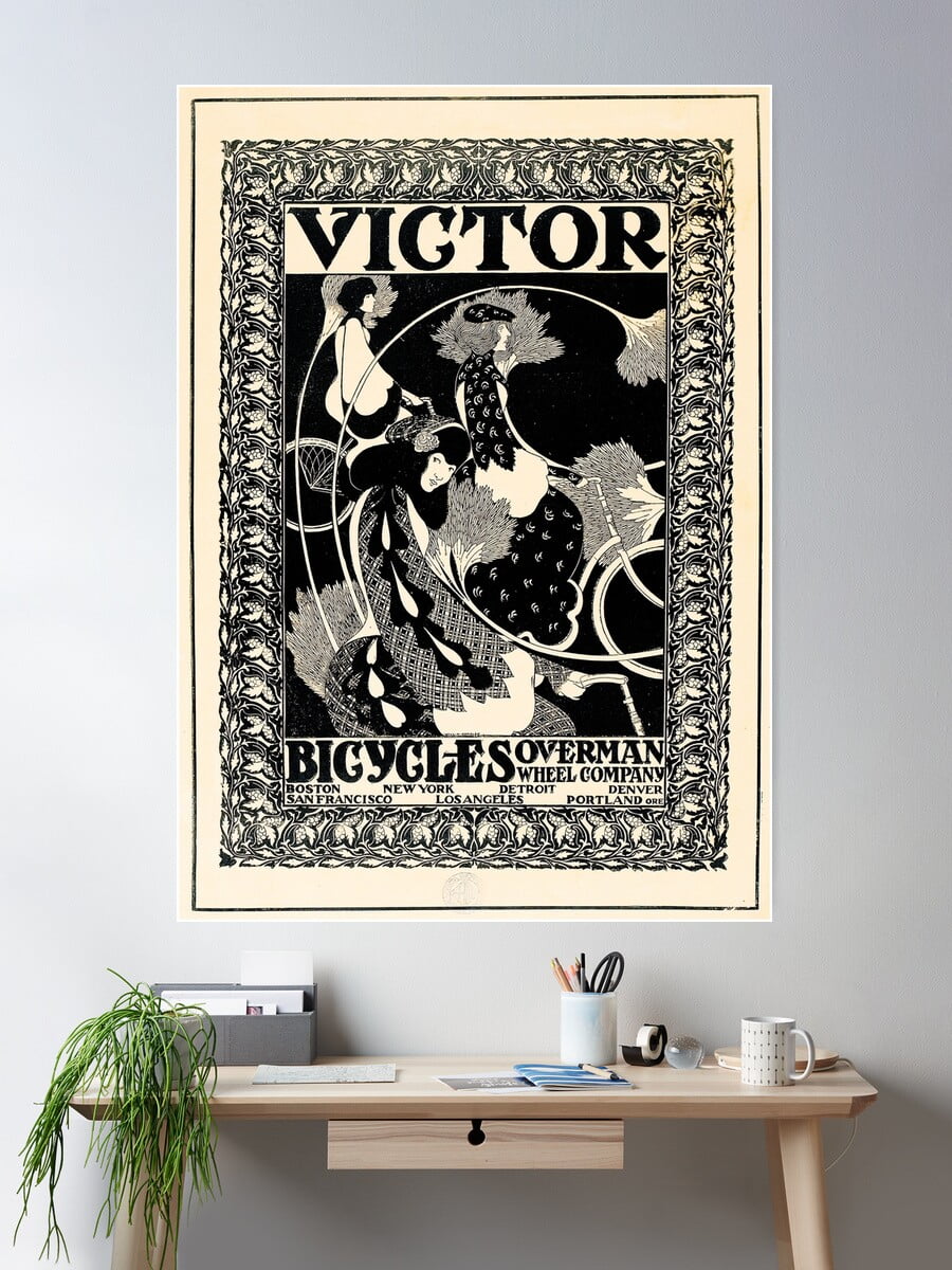 Kna Prints - American Victor Bicycles Art Nouveau Lithograph Poster By ...