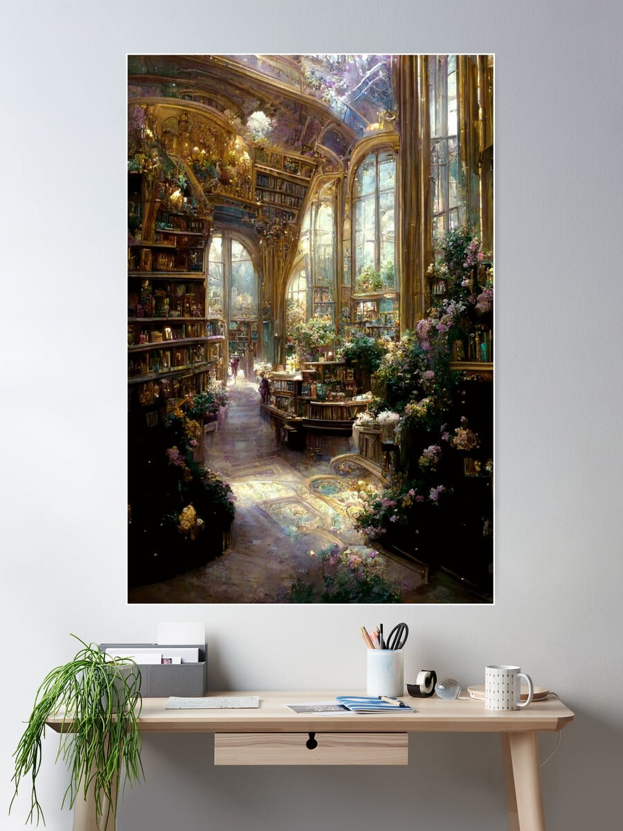 Kna Prints - Amethyst Antique Library Conservatory Poster , UNFRAMED ...