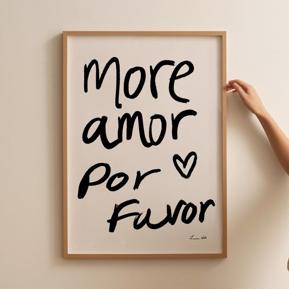 Kna Prints - More Amor Por Favor Poster, Trendy Quote Print, Typography ...