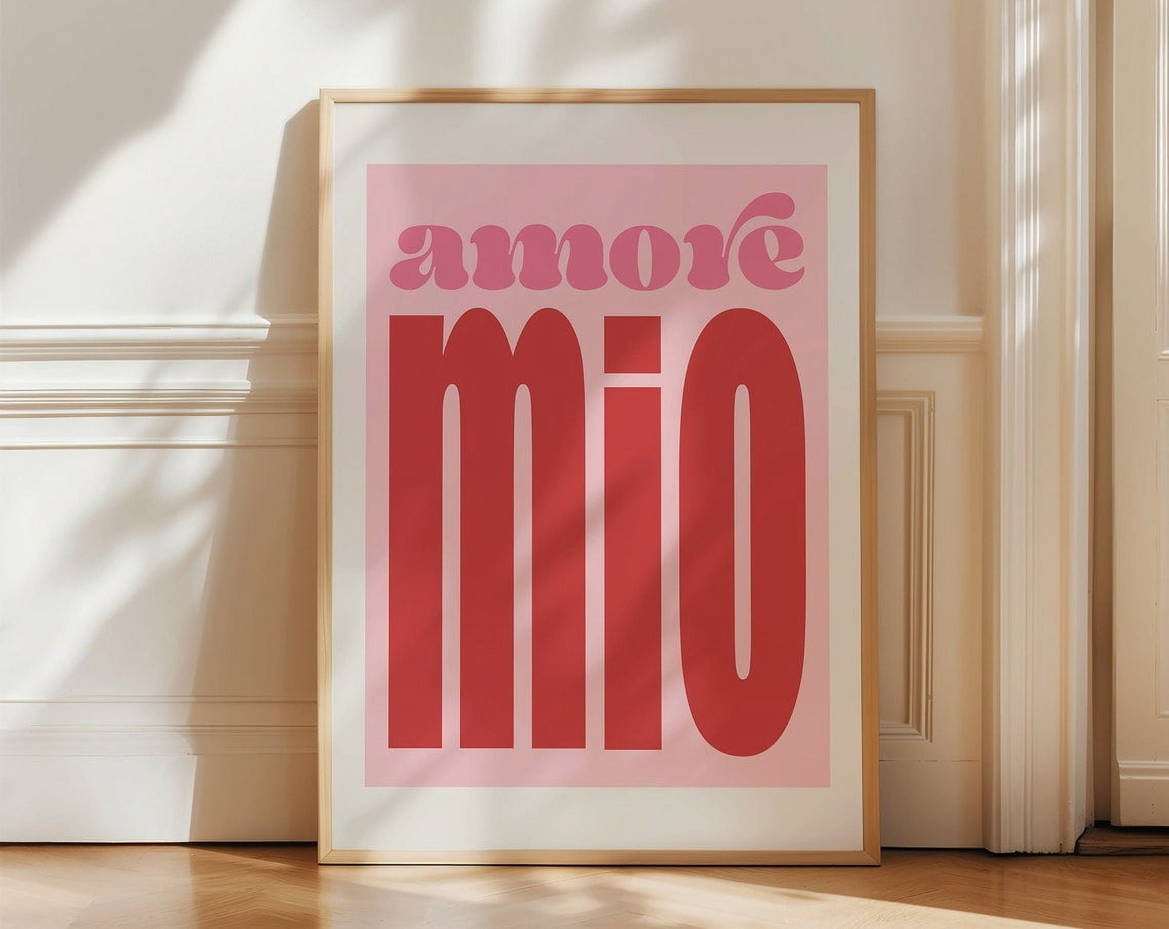 Kna Prints - Amore Mio Print, Italian Quote Poster, Retro Wall Art ...