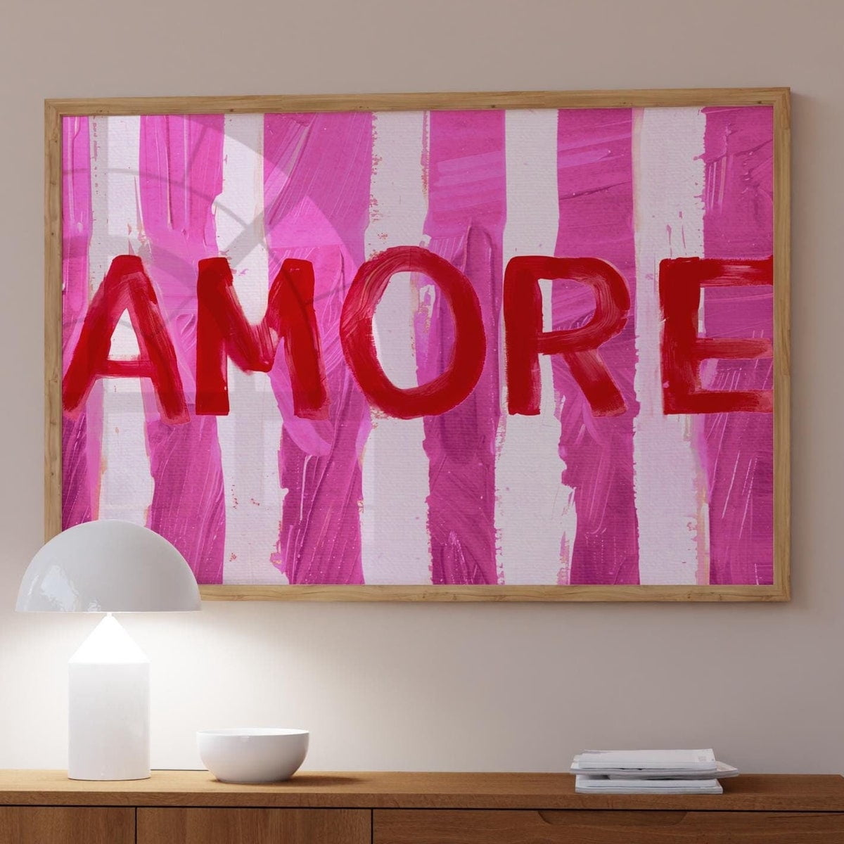 Kna Prints - Amore Poster, Typography Poster, Red Wall Art, Bedroom ...