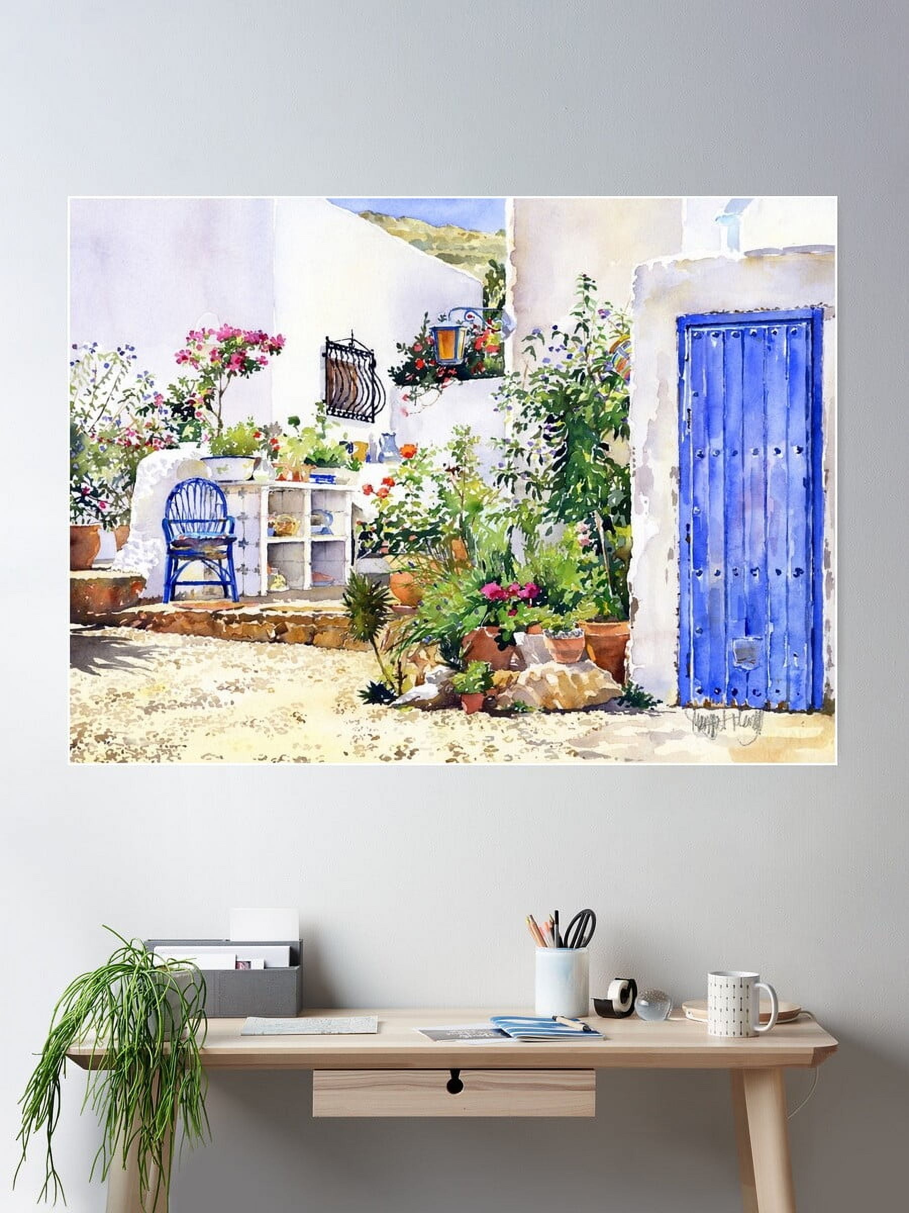 Kna Prints - An Andalucian Patio Poster Wall Art, Modern Wall Decor For ...