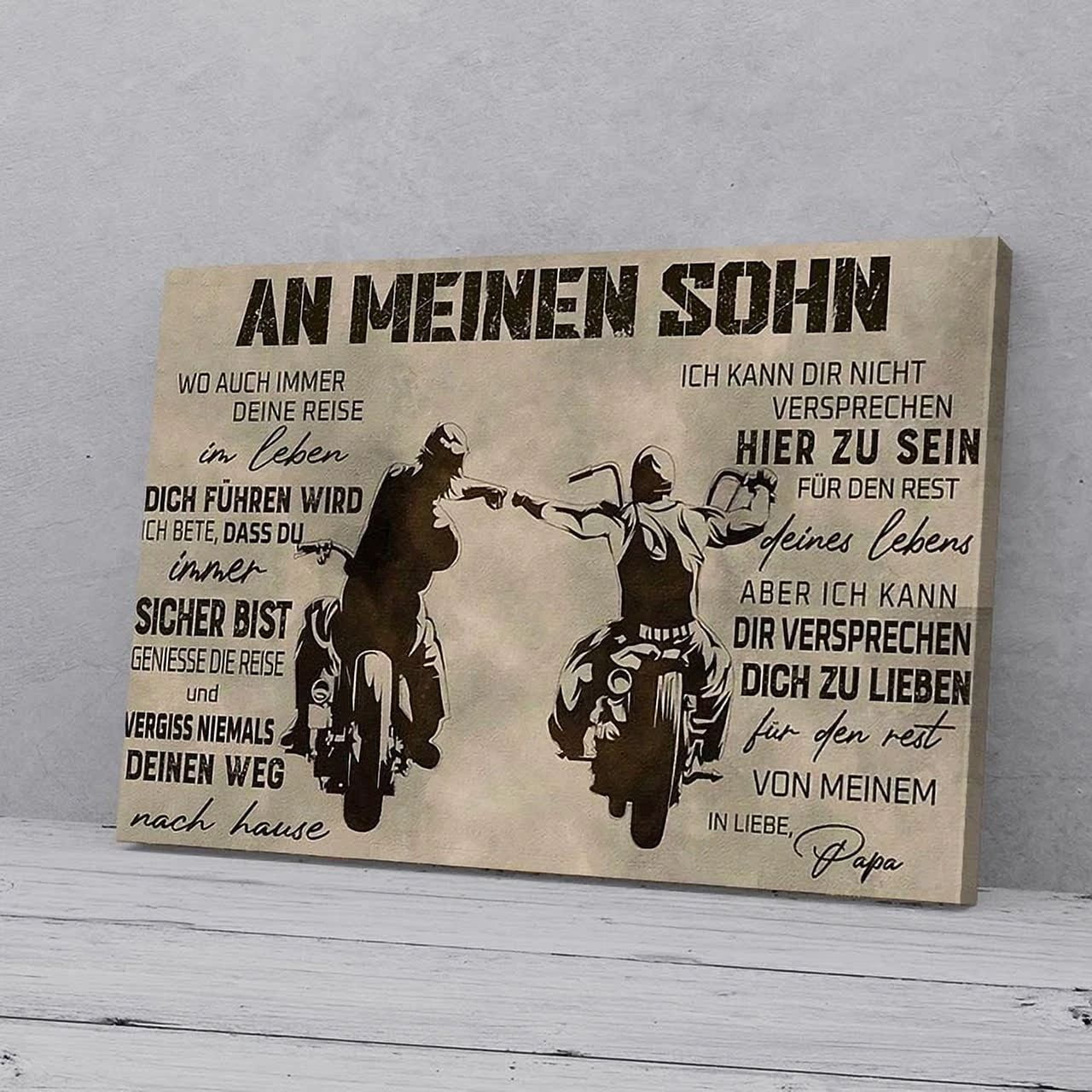 Kna Prints - An Meinen Sohn Papa Biker, Wall Art Print For Home Decor ...