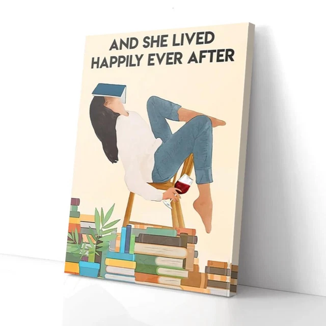 Kna Prints - And She Lived Happily Ever After Books, Wall Art Wall Art ...