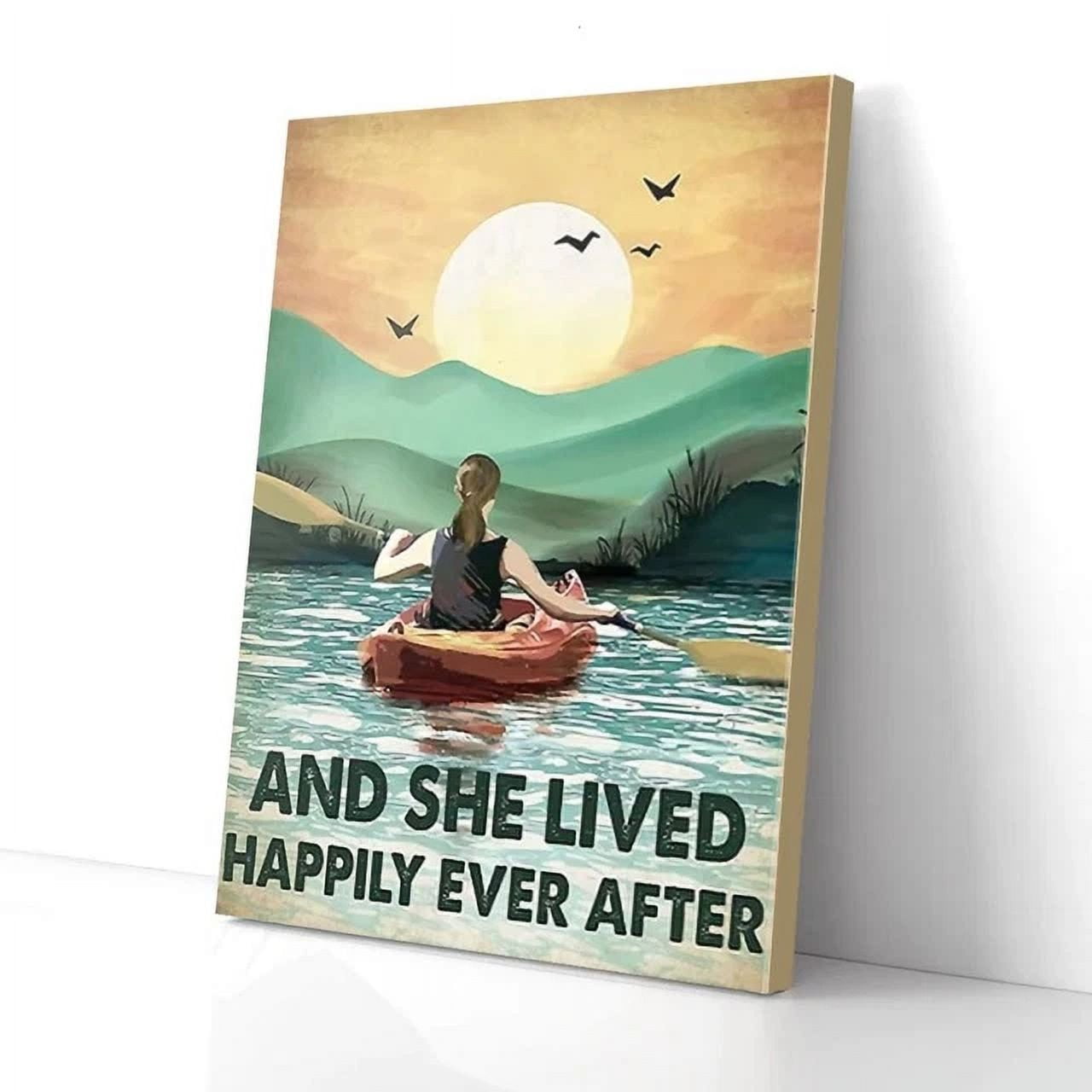 Kna Prints - And She Lived Happily Ever After Girl Rowing Fitness, Wal Wall Art Print For Home ...