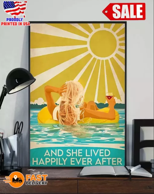 Kna Prints - And She Lived Happily Ever After Swimming Blonde Girl ...