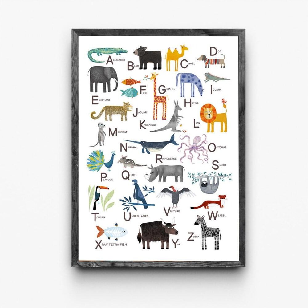 Kna Prints - Animal Alphabet Poster, English Animal Abc Poster ...