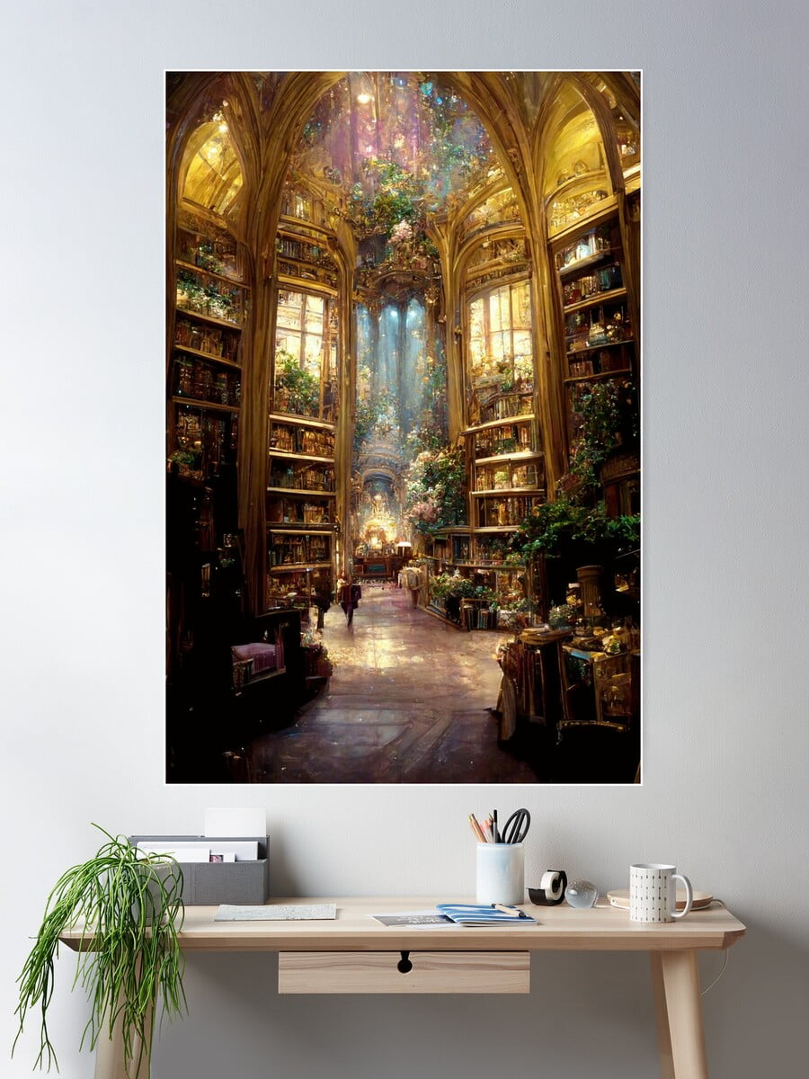 Kna Prints - Antique Faerie Library Conservatory Poster, UNFRAMED-16x24 ...