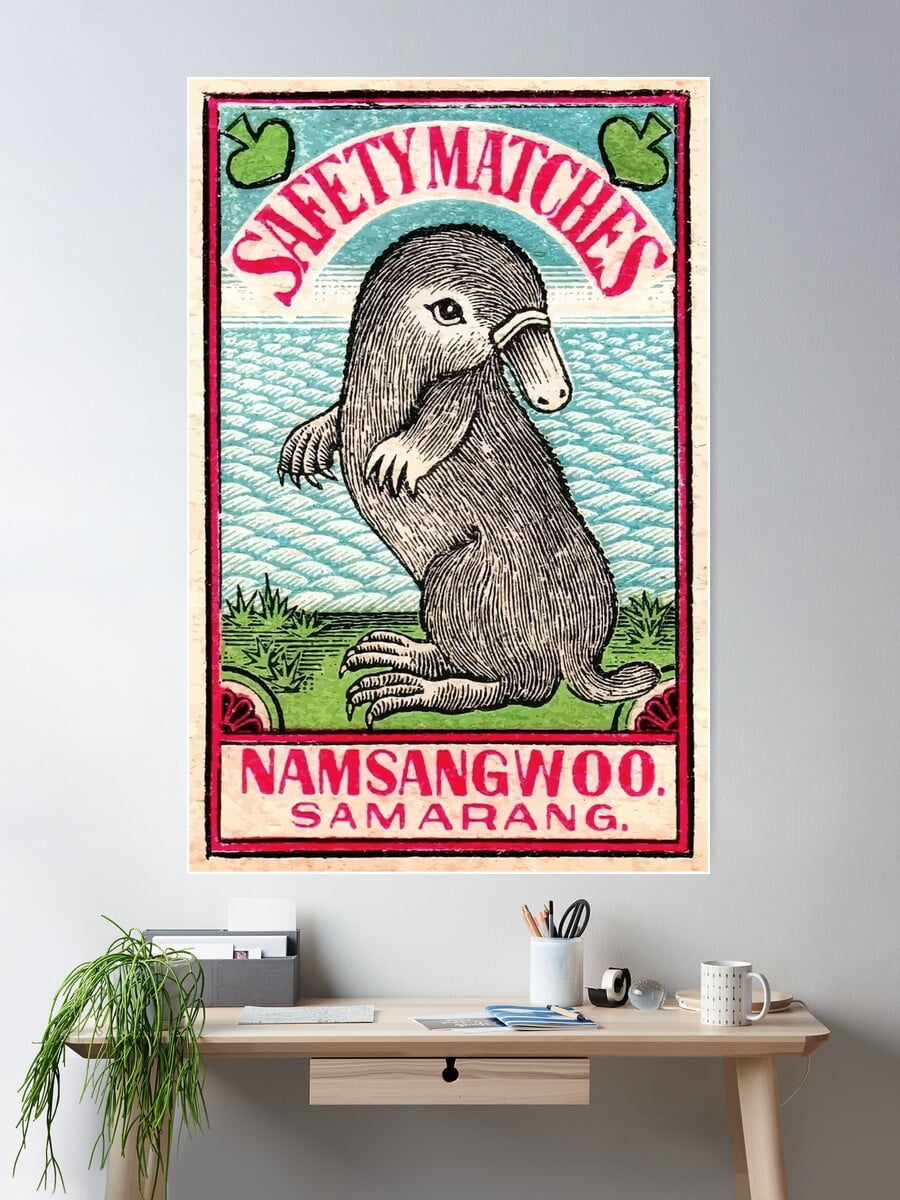 Kna Prints - Antique Platypus Matchbox Label For Home Decor, Living ...