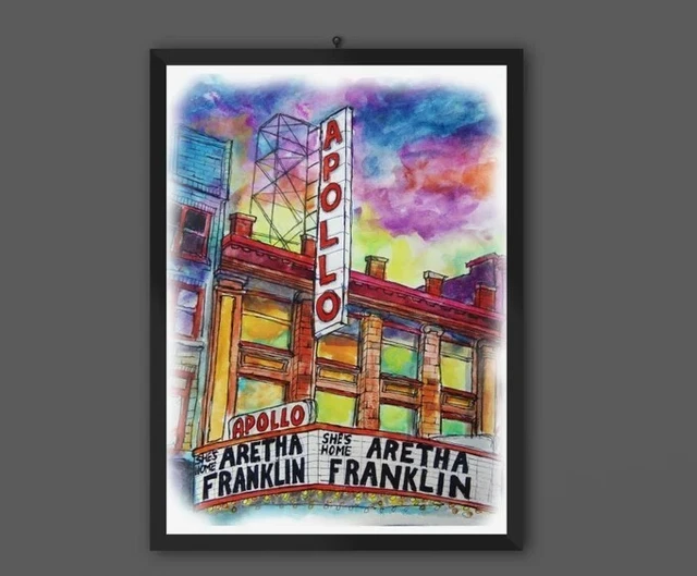 Kna Prints - Apollo Theater Watercolor Painting Poster Harlem Ny Aretha ...