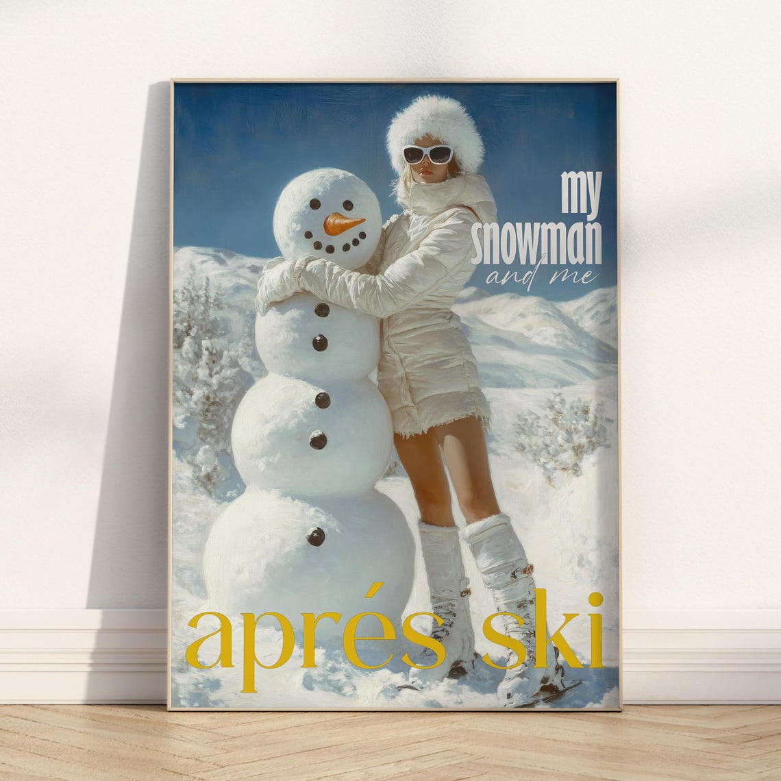 Kna Prints - Aprã©S Ski Girly Wall Art, Funky Skiing Poster, Preppy Ski ...