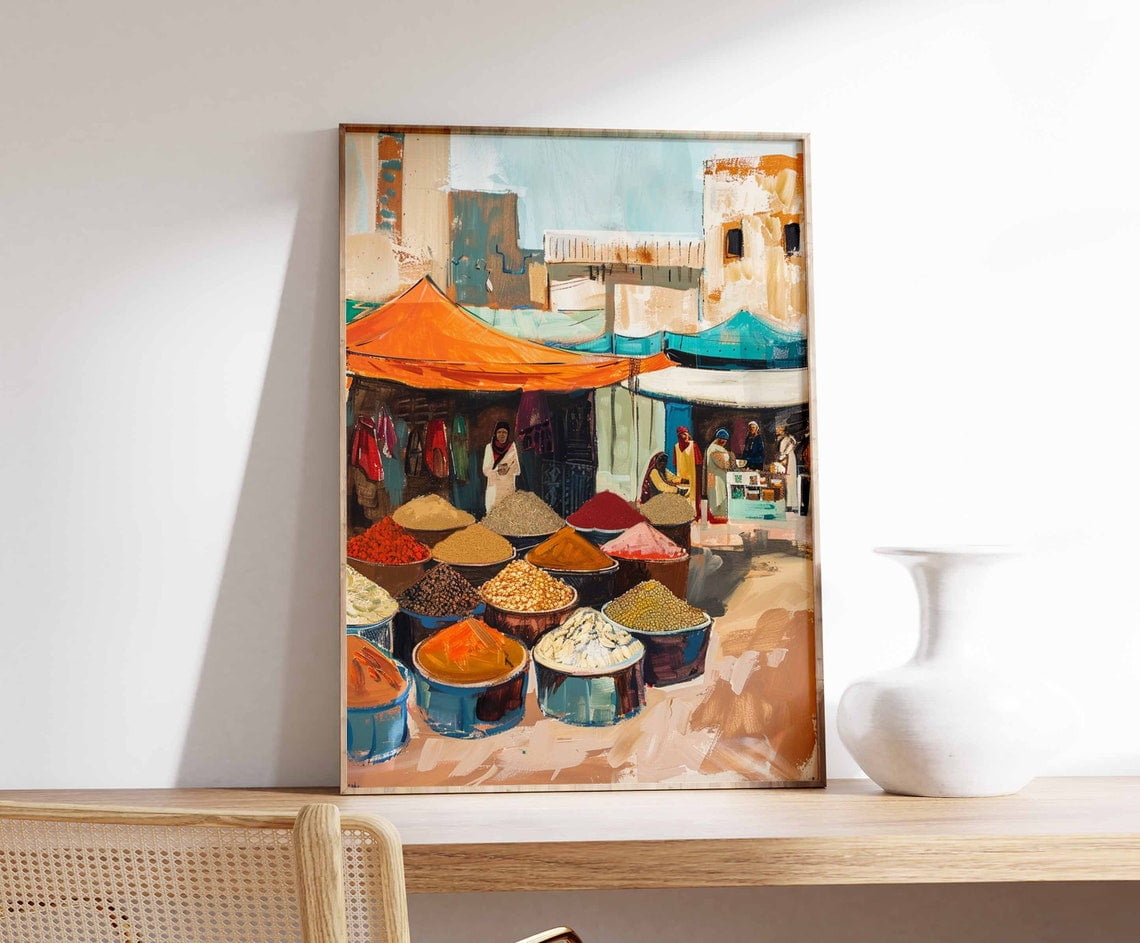 Kna Prints - Arabic Spice Market , Middle Eastern Wall Art, Islamic ...