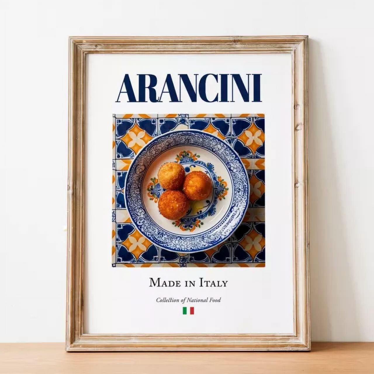 Kna Prints - Arancini Maiolica Tile Print, Italian Street Food Poster ...