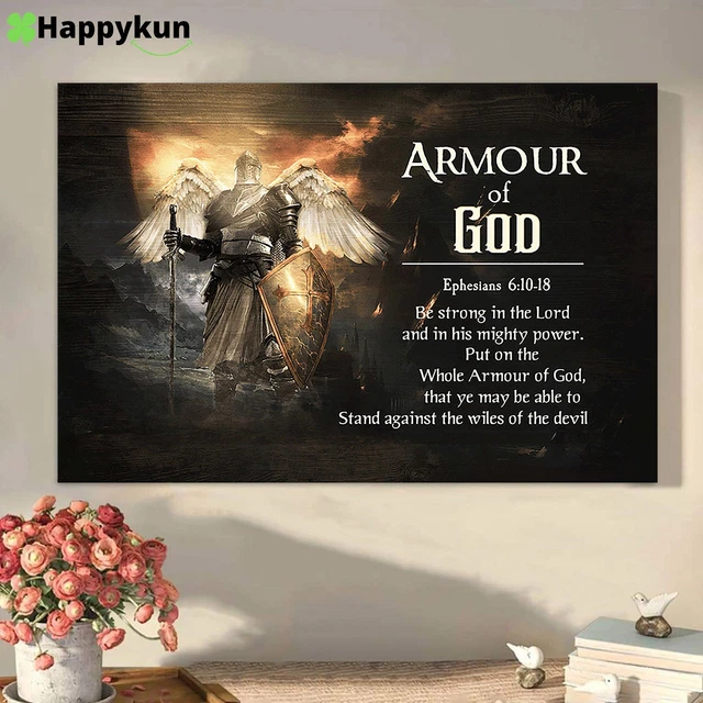 Kna Prints - Armour Of God The Knight With Wings L Art - Bible Verse ...