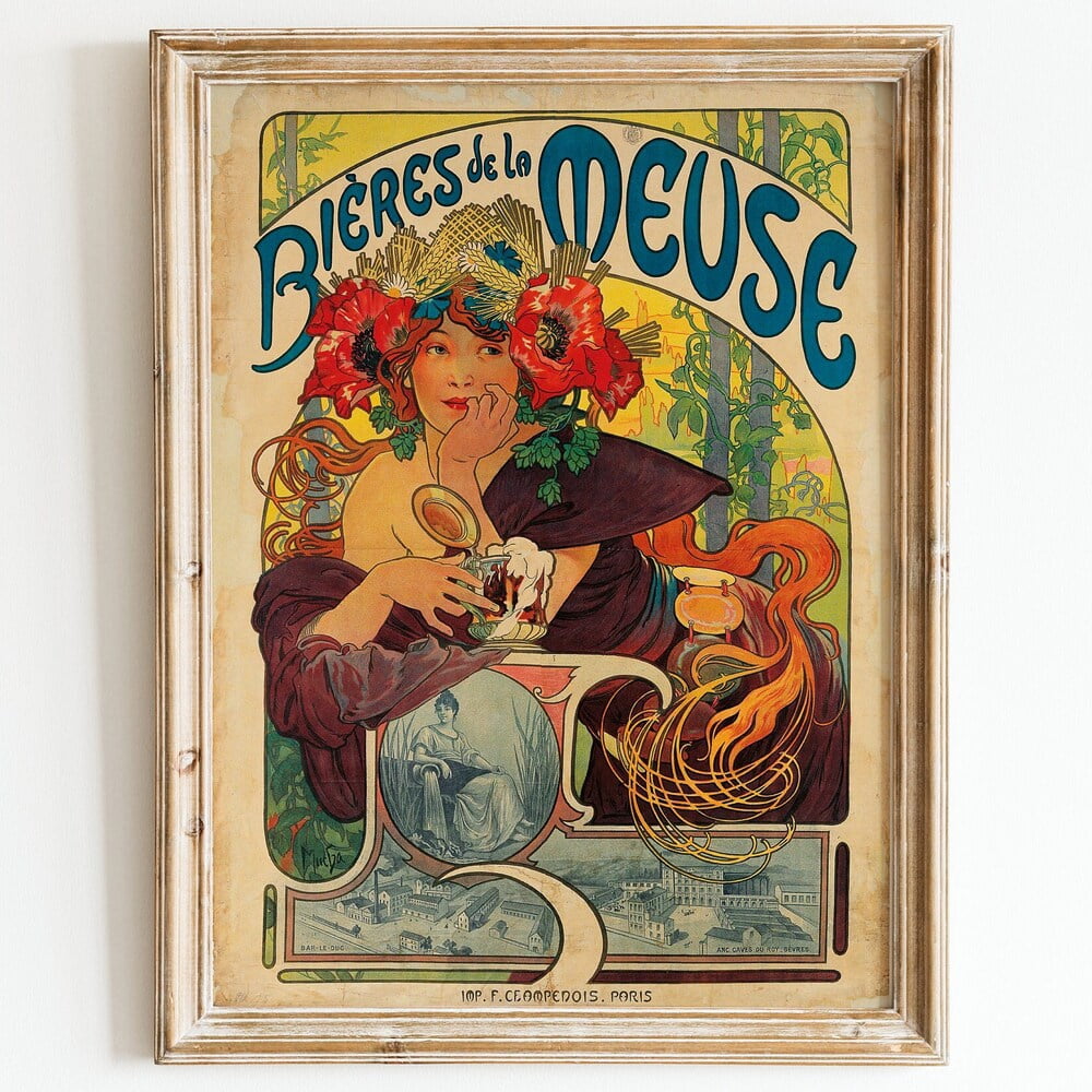 Kna Prints - Art Nouveau Poster Vintage Beer Ad Poster Alphonse Mucha ...