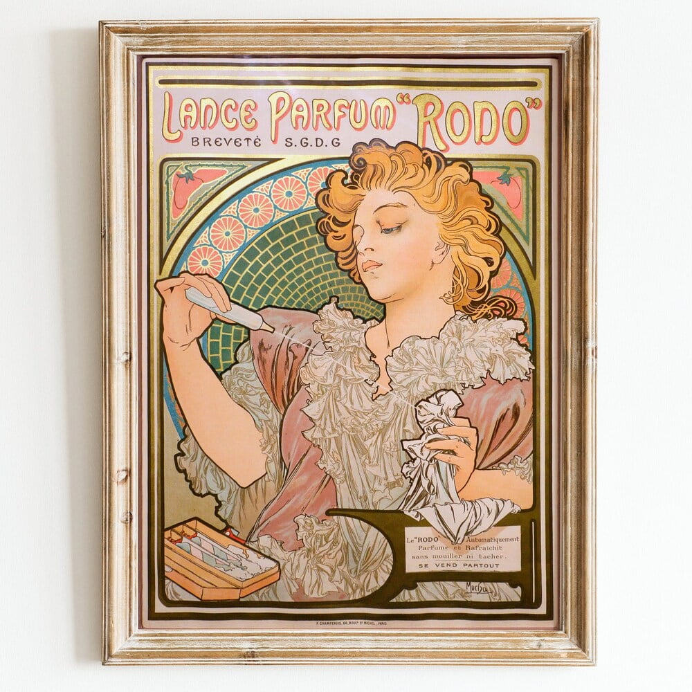 Kna Prints - Art Nouveau Poster Vintage Perfume Ad Alphonse Mucha Print ...