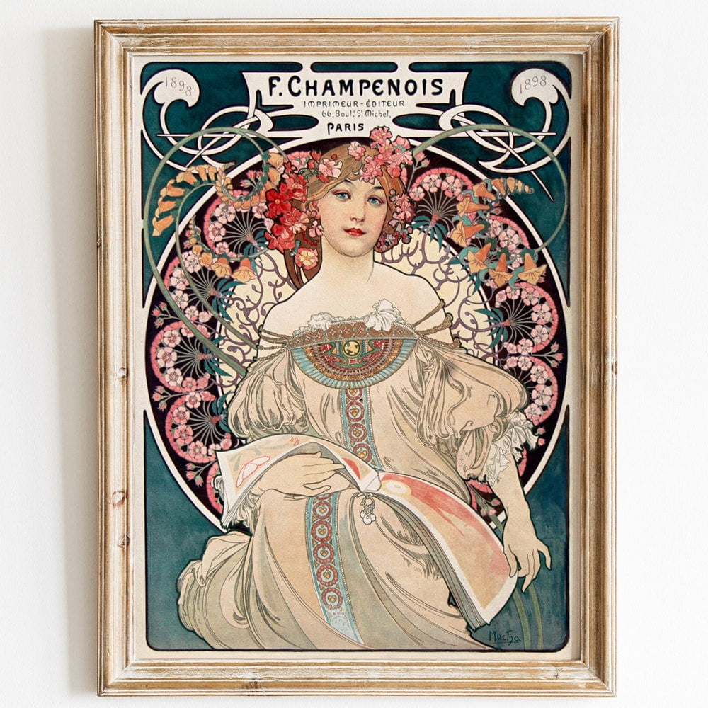 Kna Prints - Art Nouveau Vintage Poster Alphonse Mucha Print Vintage ...