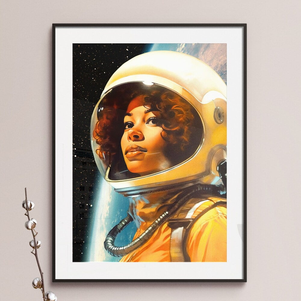 Kna Prints - Astronaut Portrait 2, Wall Art, Cosmic Art, Retro Futuristic Art, Vintage Design ...