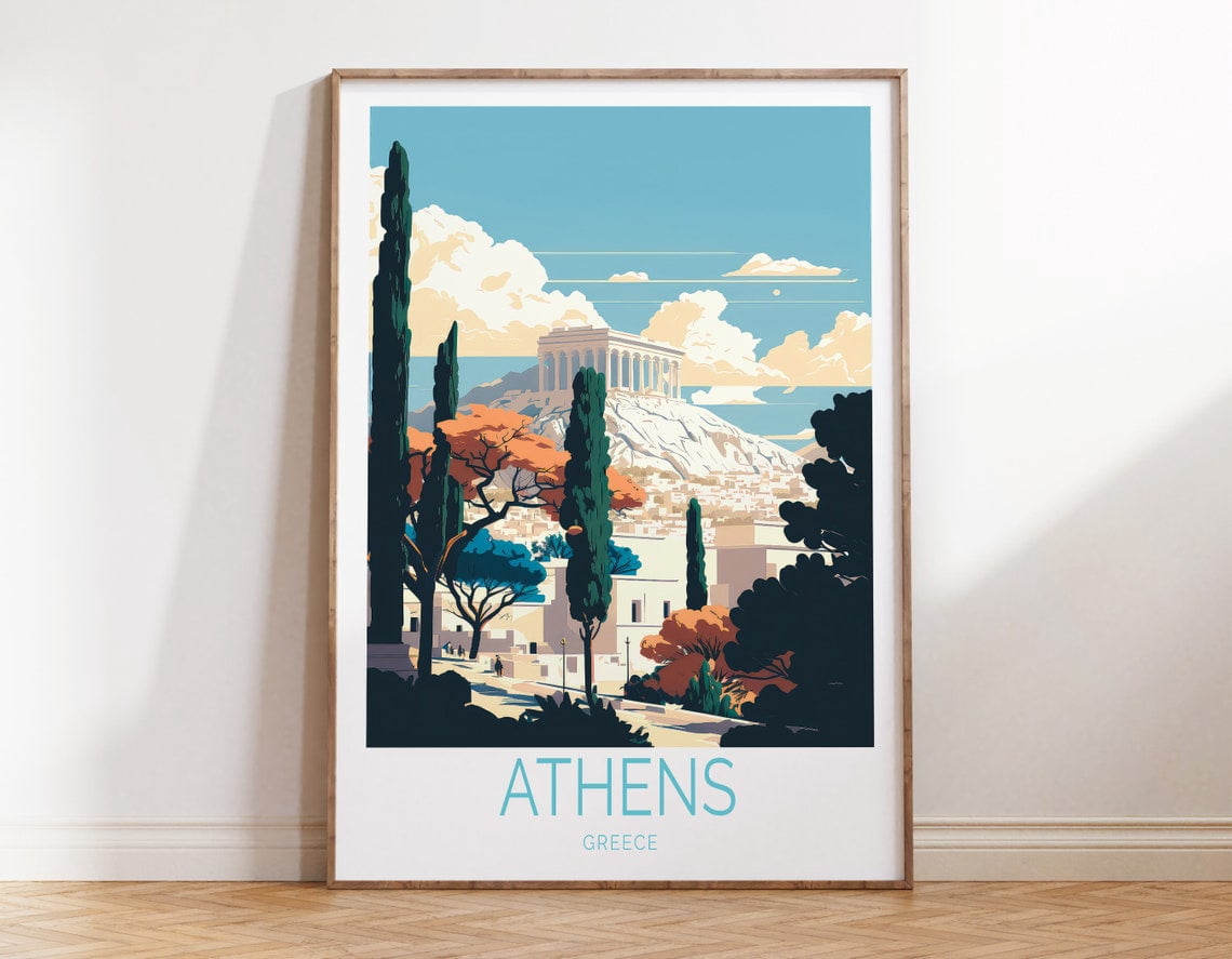 Kna Prints - Athens Greece Travel Poster, Parthenon Poster, Greece ...