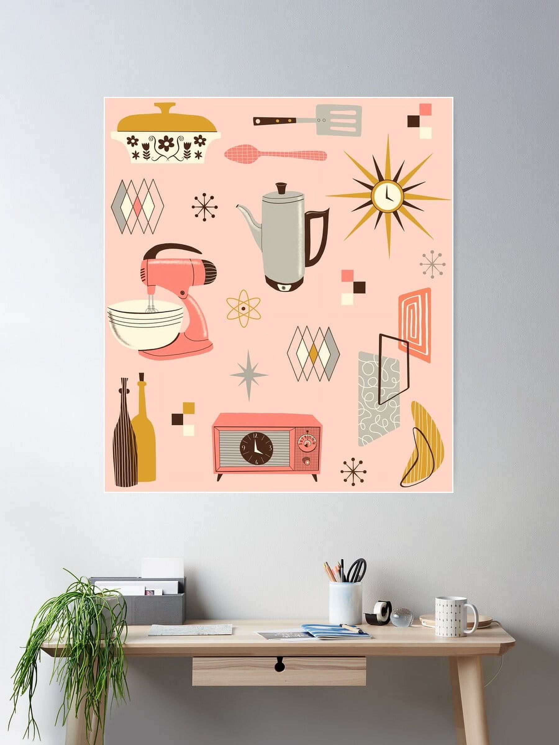 Kna Prints - Atomic Kitchen Poster Wall Art, Modern Wall Decor For ...